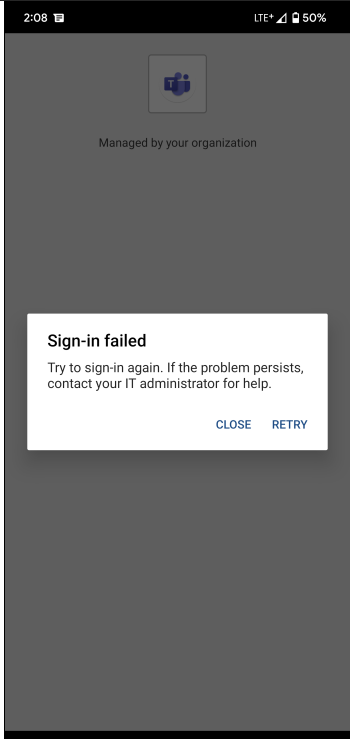 Sign-in failed for Teams/Outlook on Android (Pixel) | Microsoft ...