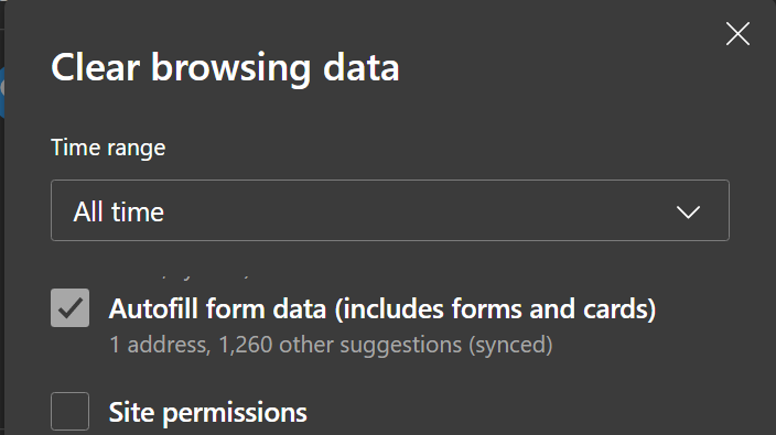 Clear browsing data should not tie browser saved autofill data with ...