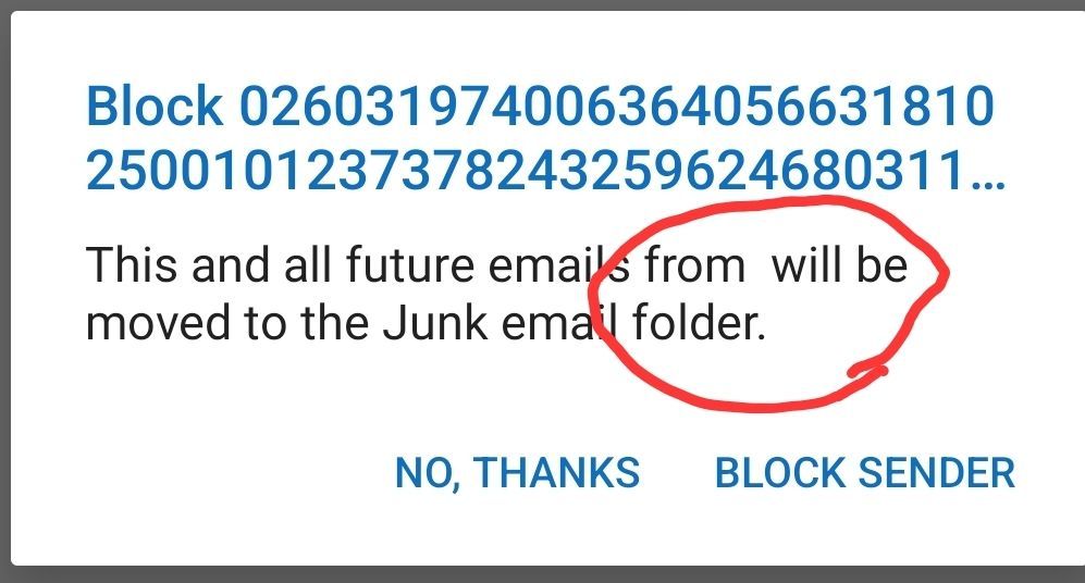 Unable to block spam Email | Microsoft Community Hub