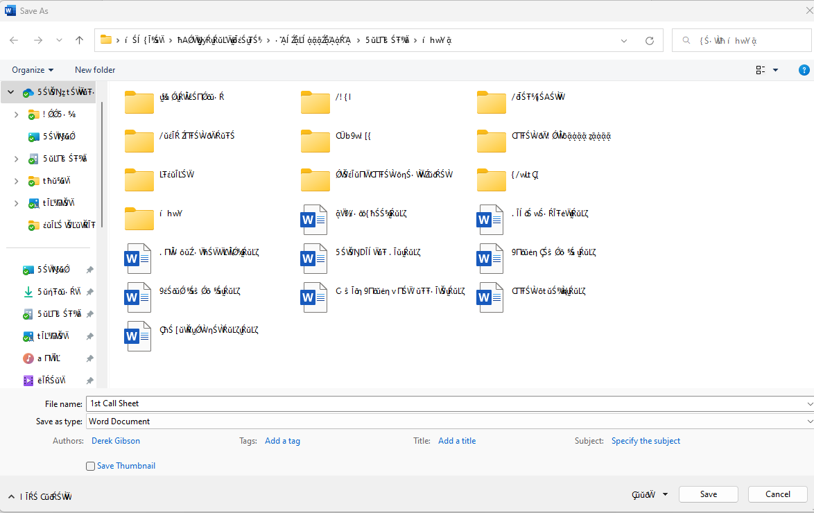 weird symbols when trying to save document | Microsoft Community Hub