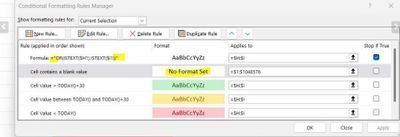 CONDITIONAL FORMATTING - EXCLUDE/SKIP TEXT | Microsoft Community Hub