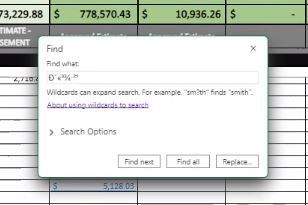 Find and Replace dialog box show weird characters | Microsoft Community Hub