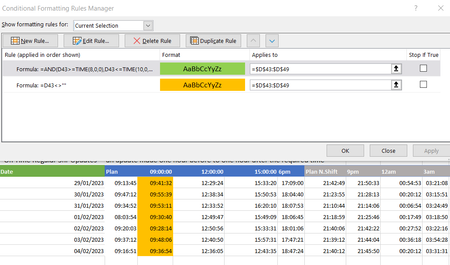 Conditional formatting based on time (00:00:00) | Microsoft Community Hub