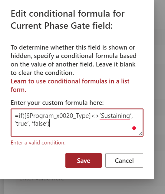 Sharepoint conditional column formula not working | Microsoft Community Hub