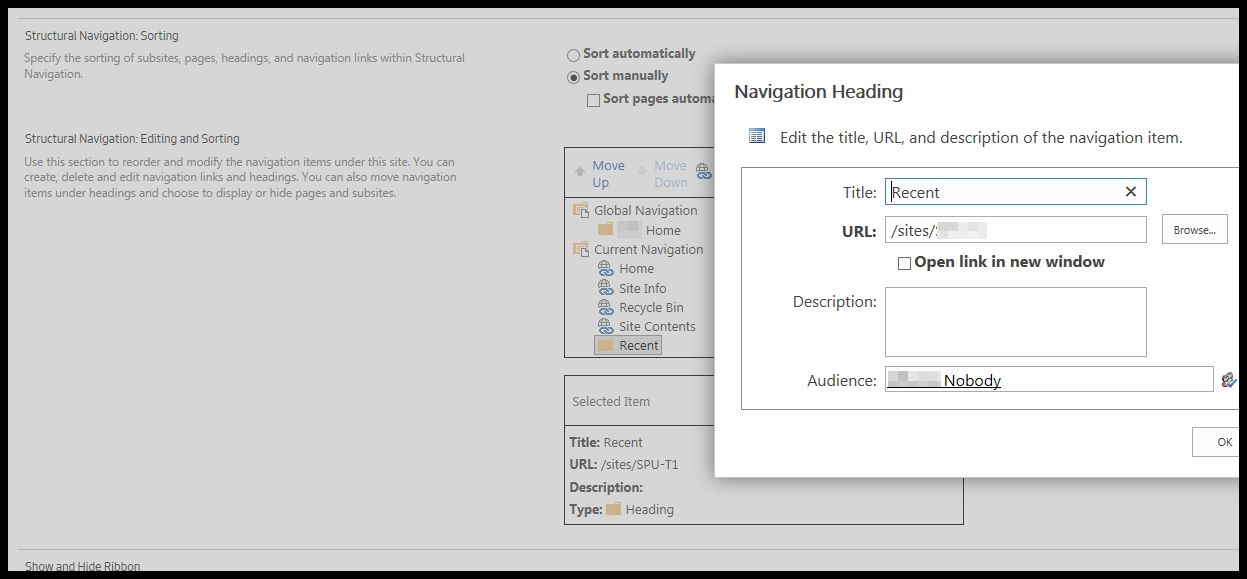 Prevent 'Recent' item from returning in Current Navigation | Microsoft Community Hub