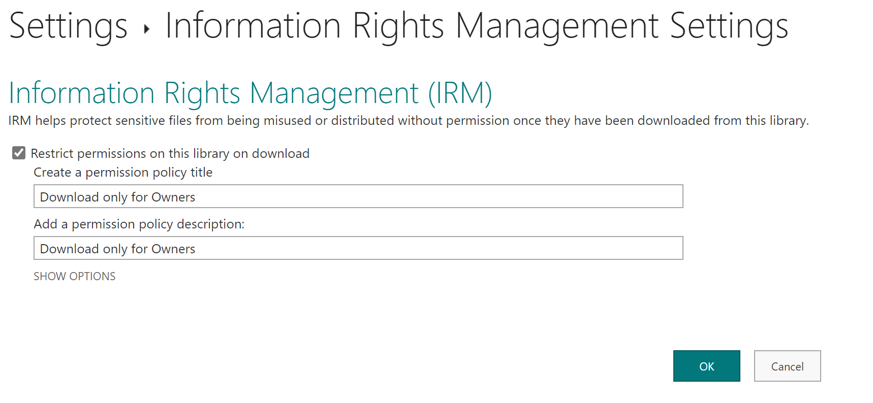 Download impossible despite IRM | Microsoft Community Hub