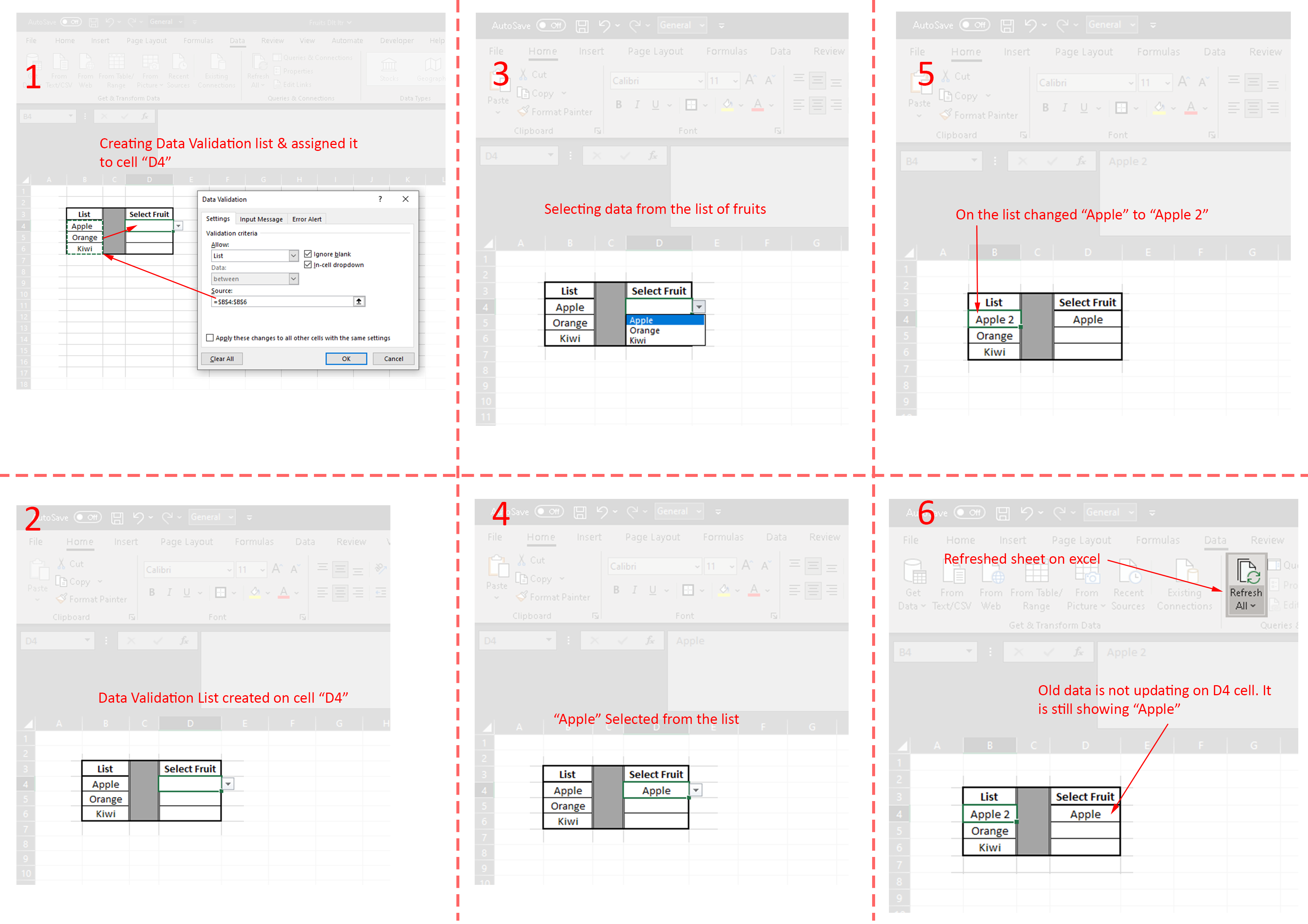 Data Validation list value update after data list edit. | Microsoft Community Hub