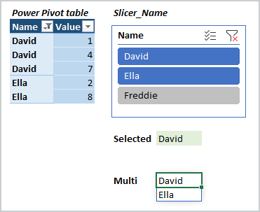 How to capture the selected value of a slicer in a formula? | Microsoft Community Hub