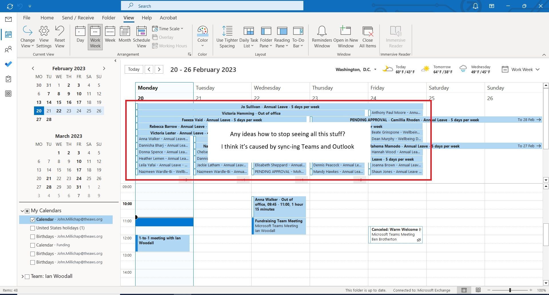 How can I stop seeing everyone's status on my Outlook Calendar ...