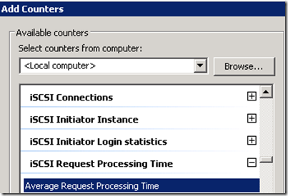 Performance counter for iSCSI | Microsoft Community Hub
