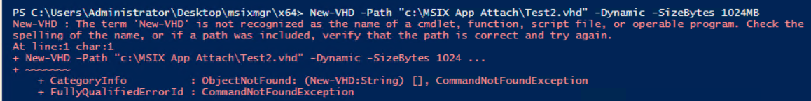 Error while running New-VHD cmdlet on Windows Server 2019 | Microsoft Community Hub