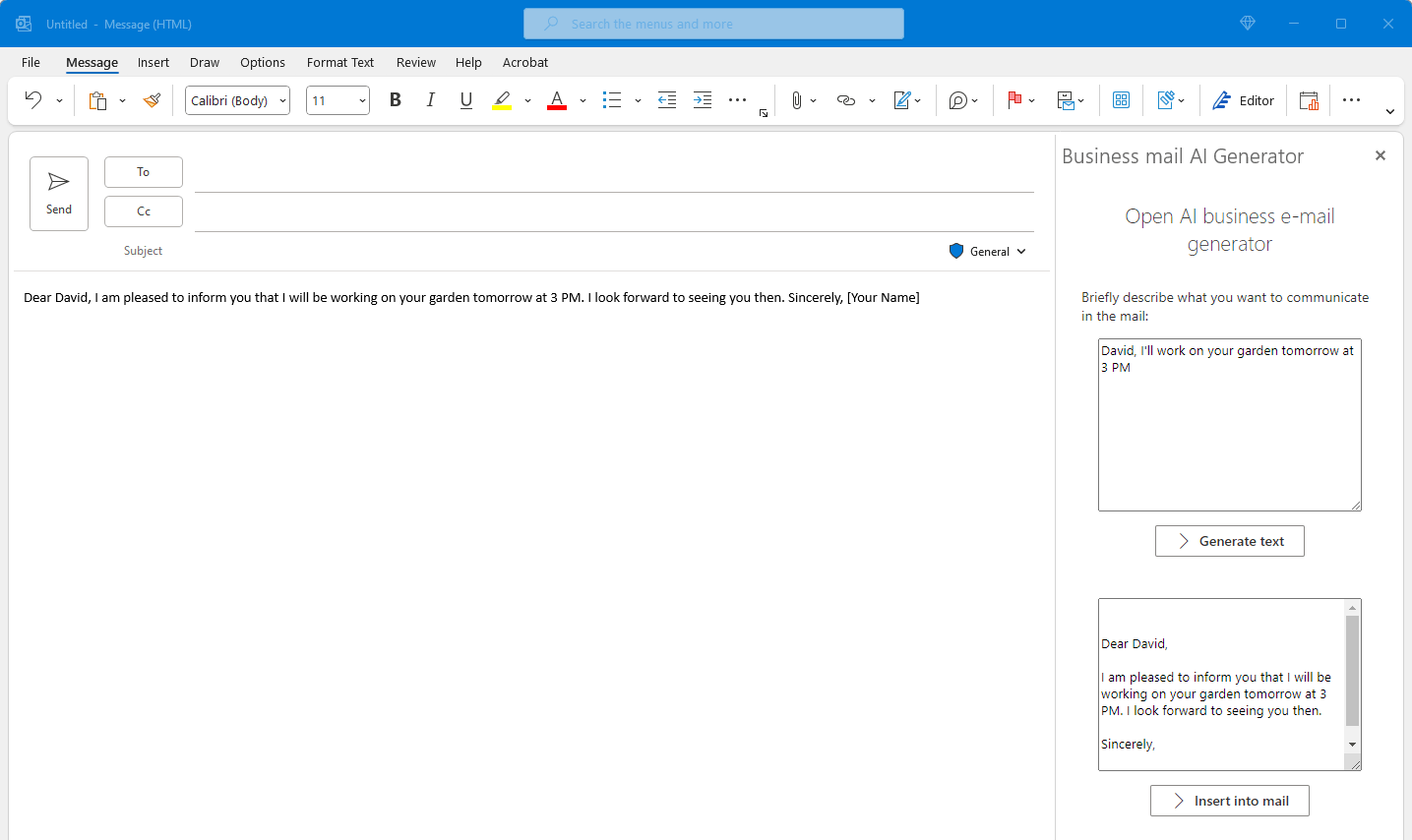 Bringing OpenAI into an Outlook add-in: a business mail generator ...