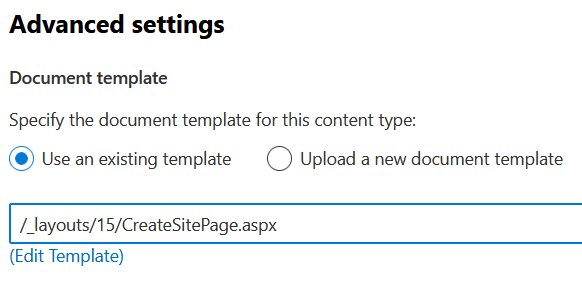 Set page template for a custom content type based on "Site Pages ...