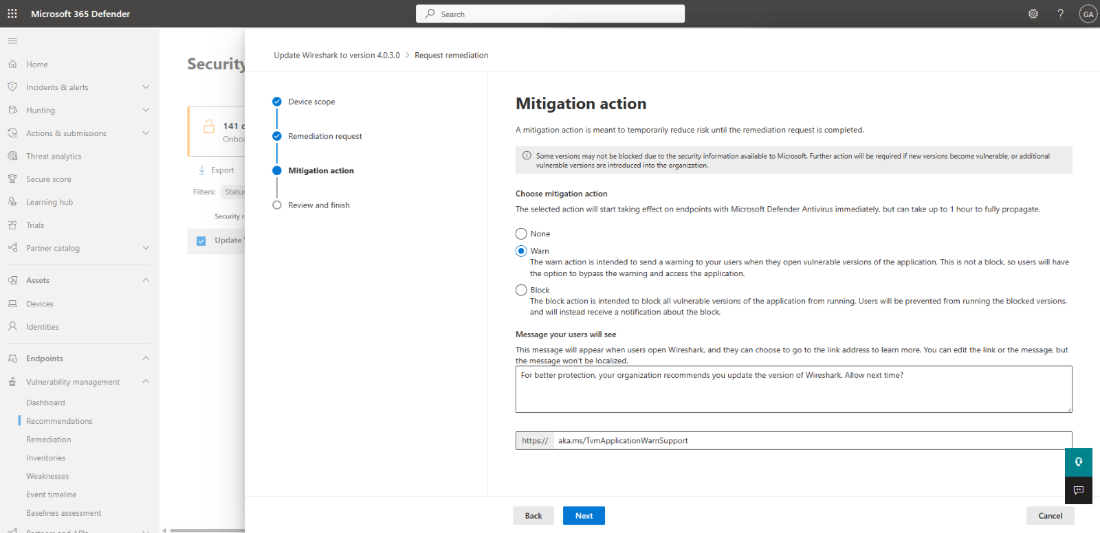 Mitigate risks with application block in Microsoft Defender ...