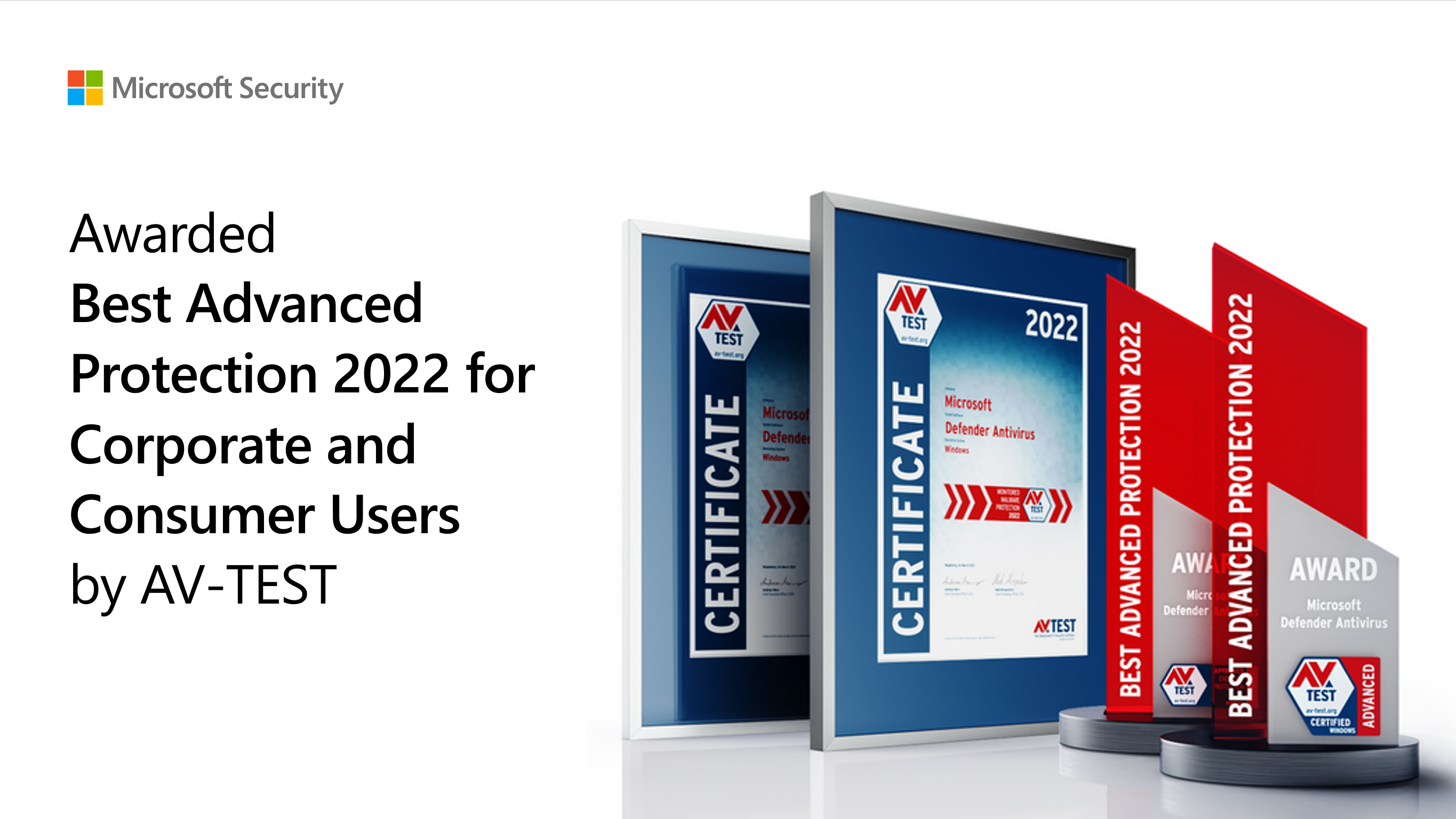 Microsoft Defender AV - Awarded Best Advanced Protection 2022 by AV-TEST