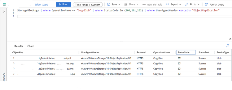 Monitor Object Replication Azure Blob Storage