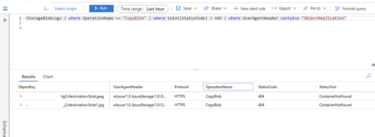 Monitor Object Replication Azure Blob Storage