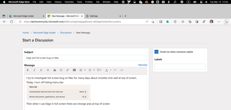 Edge and full screen bug on Mac | Microsoft Community Hub