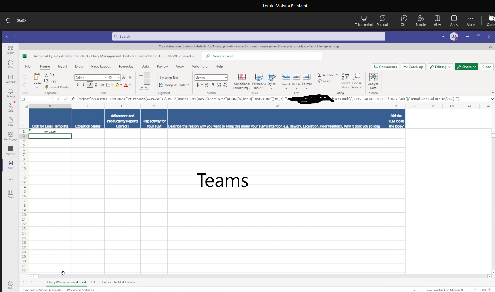 Excel formula #VALUE! error when opened in Teams & Browser - only for ...