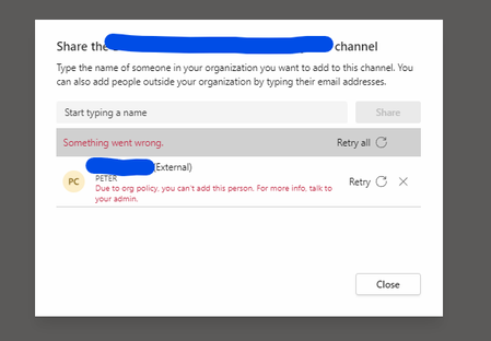 Shared channel not adding external users (One way issue) | Microsoft ...