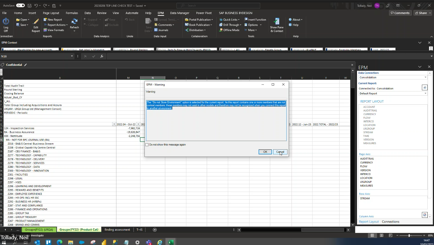 Excel error when establishing connection with EPM (SAP-BPC) | Microsoft Community Hub