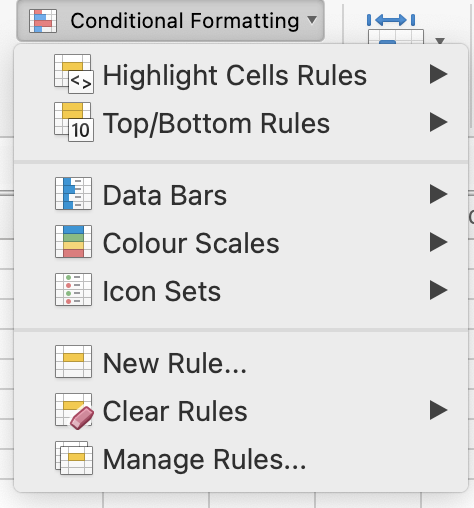 Conditional Formatting Not Giving Clickable Options Microsoft