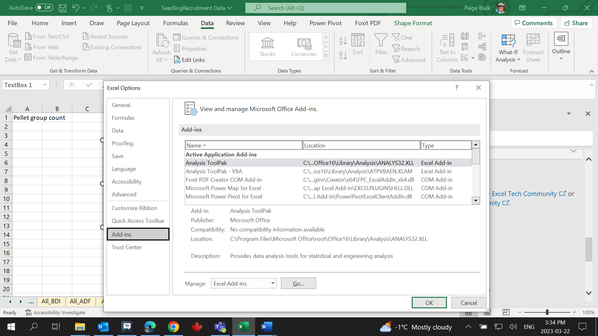 Data AnalysisPak Excel Not Appearing | Microsoft Community Hub