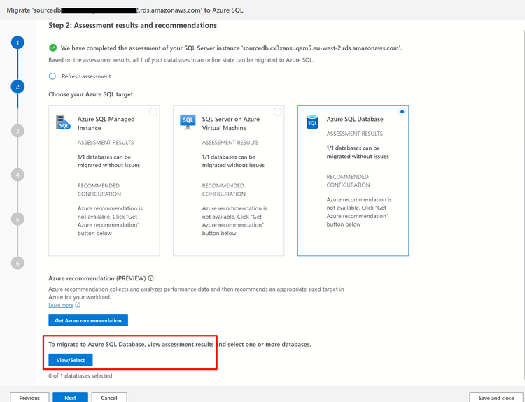 Migrate Amazon Rds Sql Db To Azure Sql Database Using Migration
