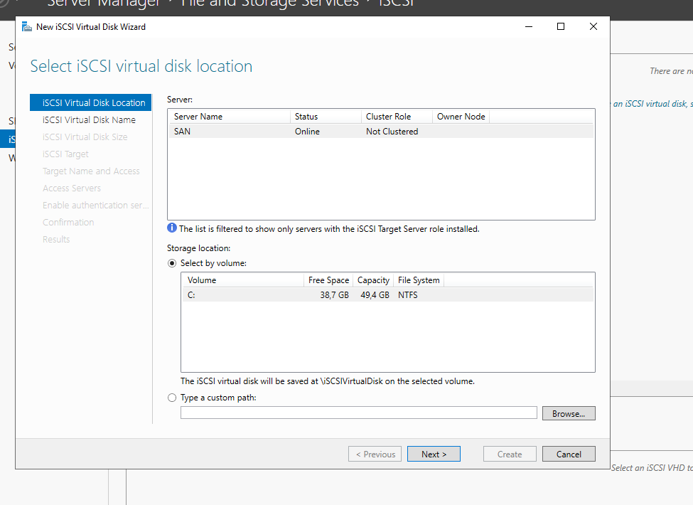 Server Manager crashes on iSCSI virtual Disk Wizard | Microsoft ...