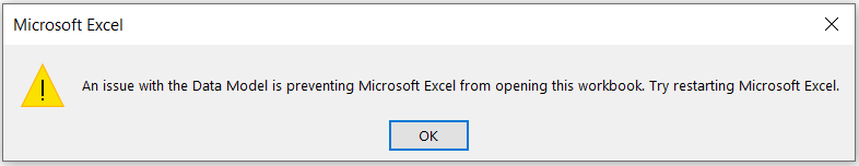Data Model Error on Re-Open | Microsoft Community Hub