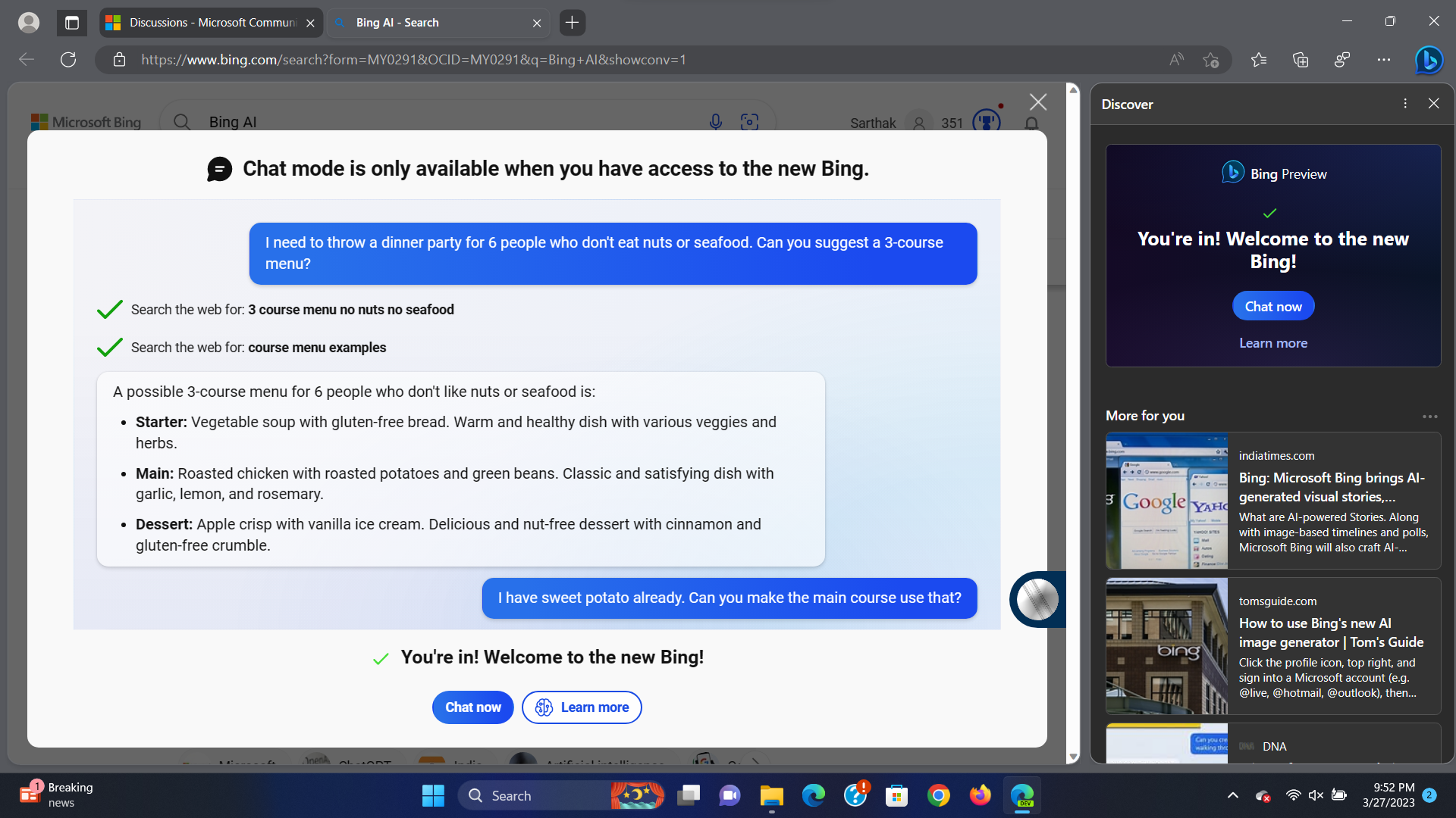Cannot access bing chat | Microsoft Community Hub
