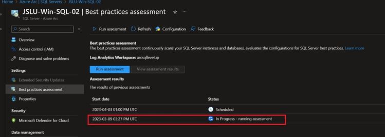 Best practices assessment for Azure Arc Enabled SQL Server