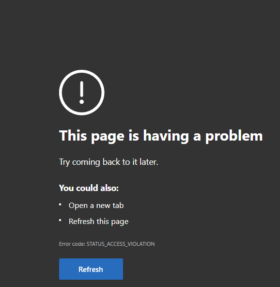 New tab not working in Edge Canary | Microsoft Community Hub