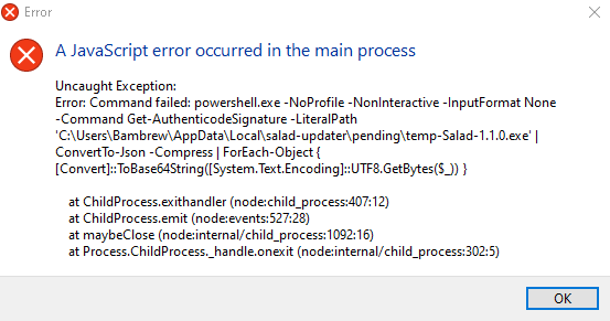How Do I Get Rid Offix A Javascript Error Occurred In The Main Process Microsoft