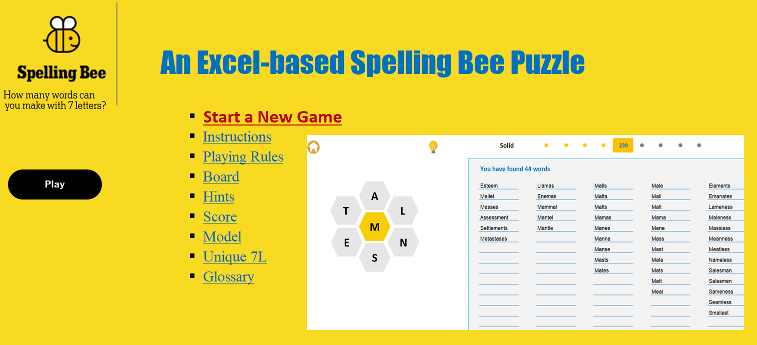 An Excel-Based Spelling Bee Puzzle | Microsoft Community Hub