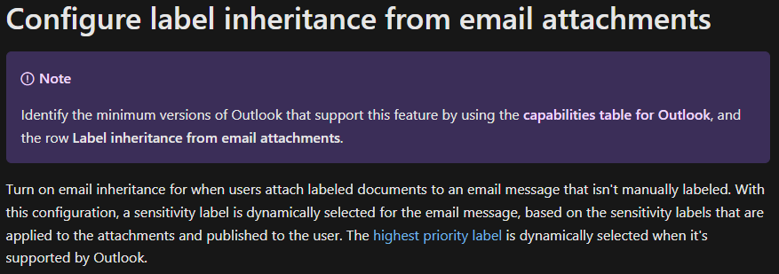 Fail to inherit email label from attachment label | Microsoft Community Hub