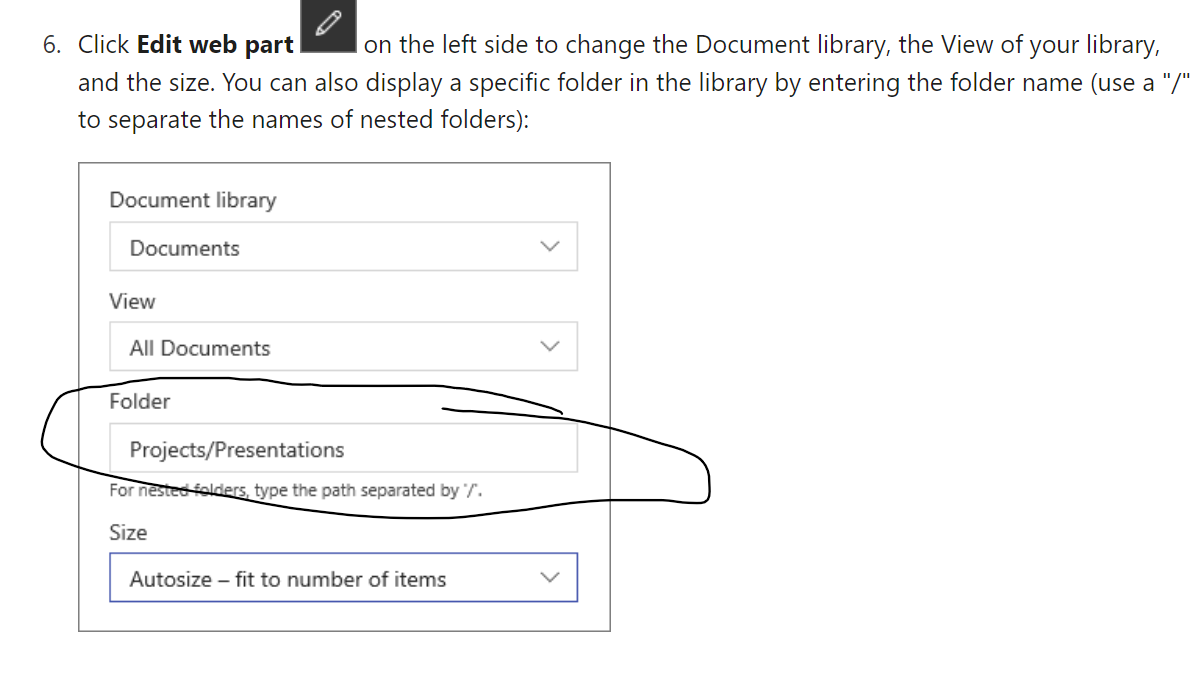 On a page add document library. choice folder missing in edit web part. | Microsoft Community Hub