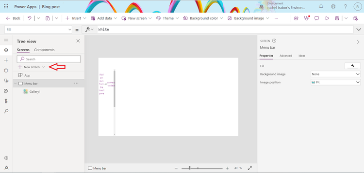 Create a responsive menu navigation bar in Canvas Power Apps using ...