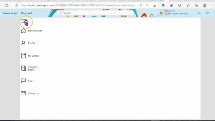 Create a responsive menu navigation bar in Canvas Power Apps using Gallery control