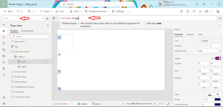 Create a responsive menu navigation bar in Canvas Power Apps using ...