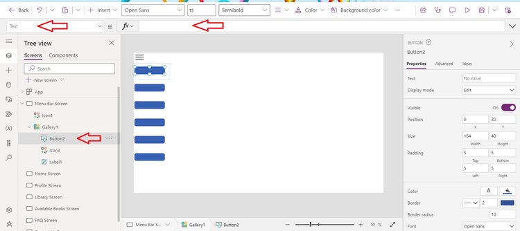 Create a responsive menu navigation bar in Canvas Power Apps using ...