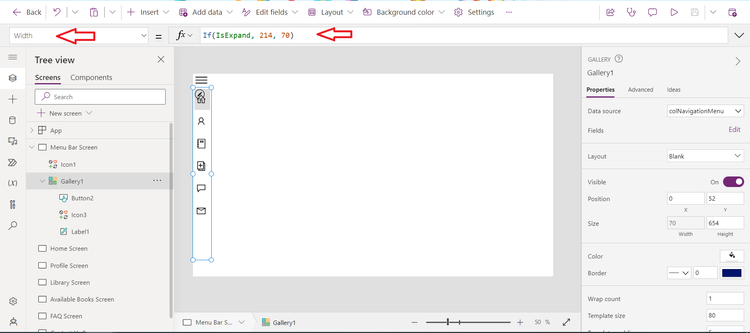 Create a responsive menu navigation bar in Canvas Power Apps using ...