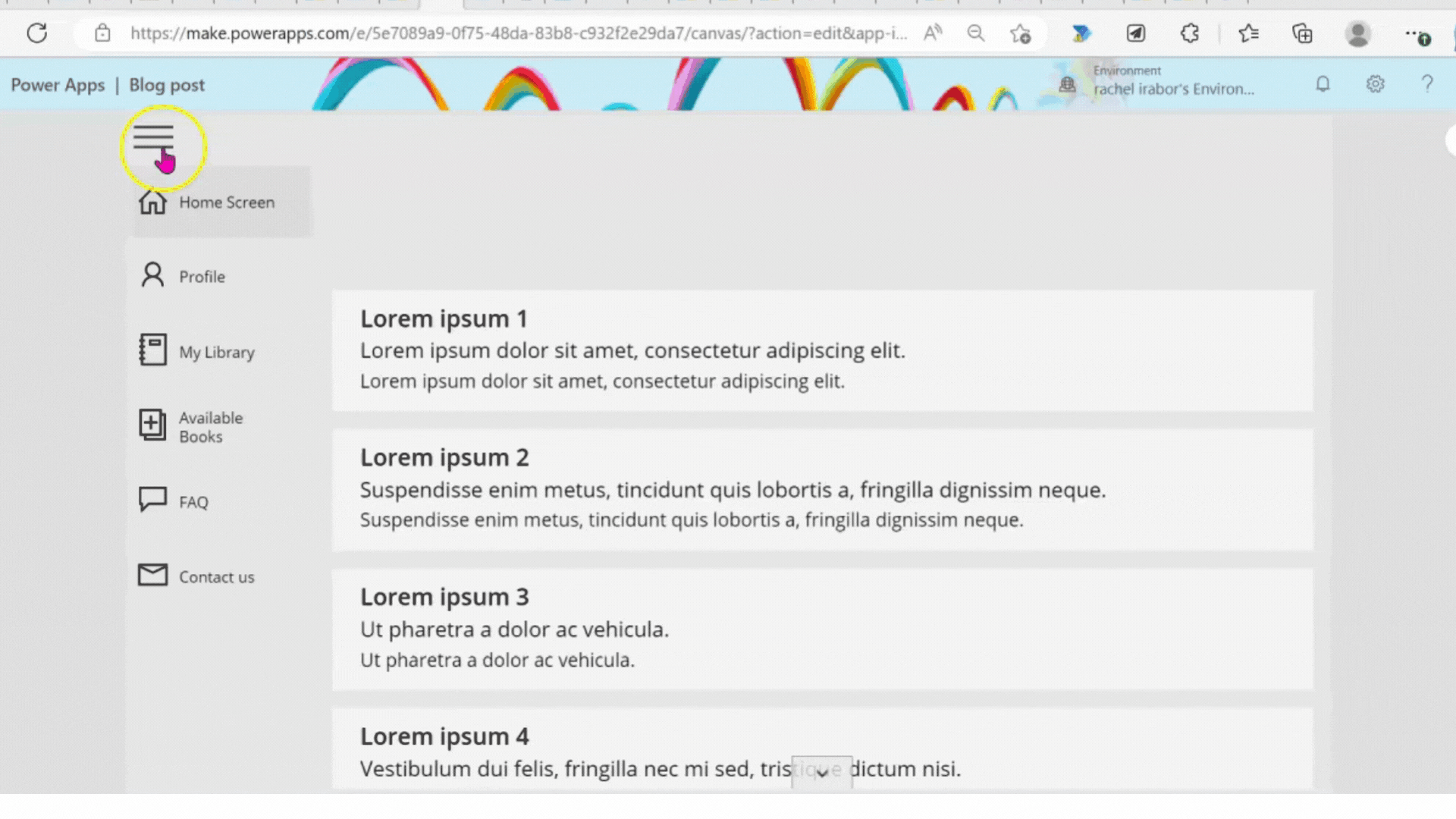 Create a responsive menu navigation bar in Canvas Power Apps using ...