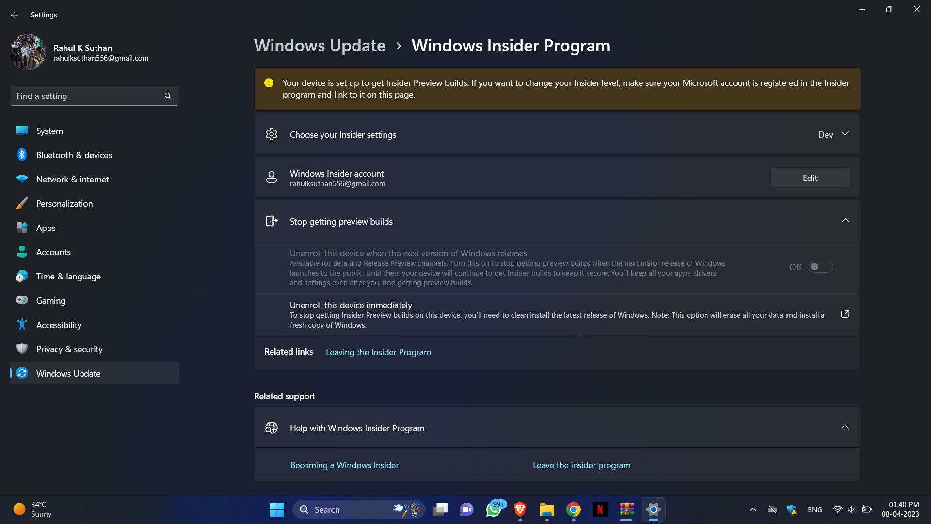 Stop getting insider preview and switch to stable version in windows 11 ...