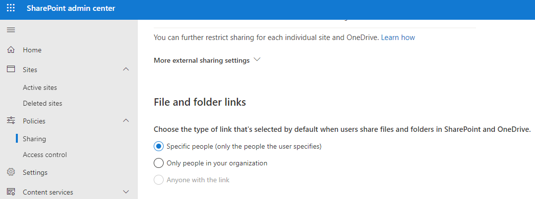 SharePoint File and Folder Sharing Links Configuration Change Required ...