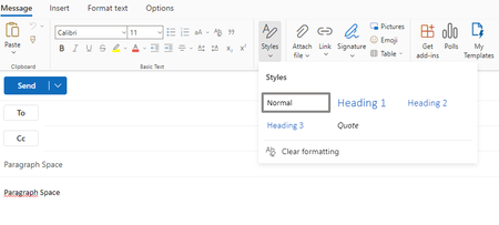New Outlook Paragraph Space Setting. | Microsoft Community Hub