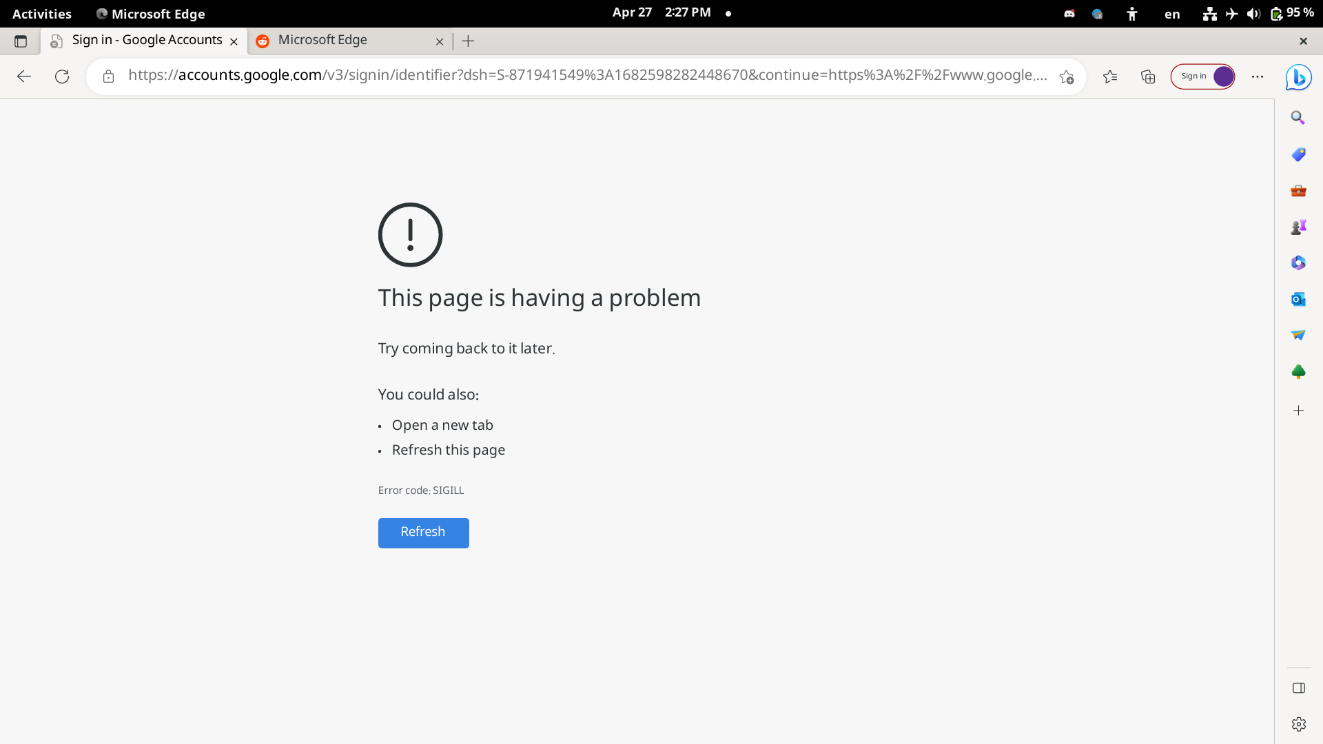 Error code: SIGILL | Microsoft Community Hub