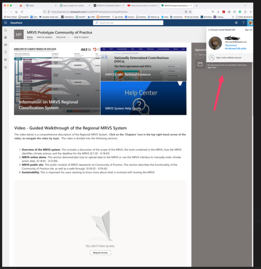 Access rights to viewing a video in a Sharepoint Site | Microsoft Community Hub