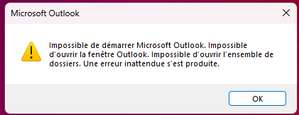 cant't open outlook from microsoft 365 I get this message: | Microsoft ...