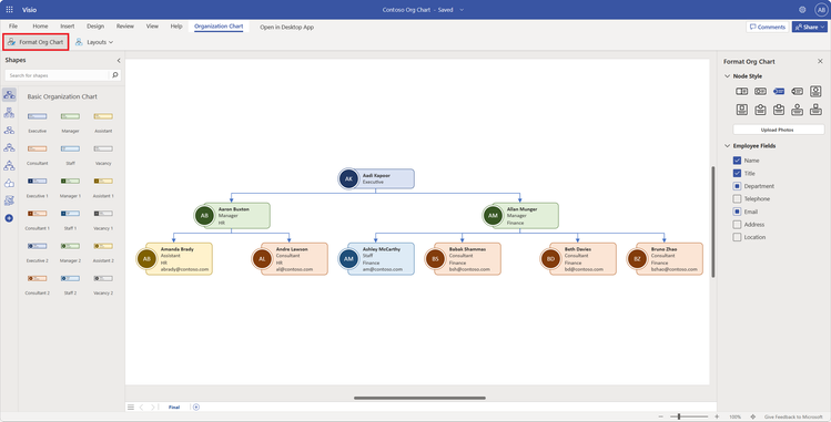 Create and customize your org charts using new capabilities in Visio ...